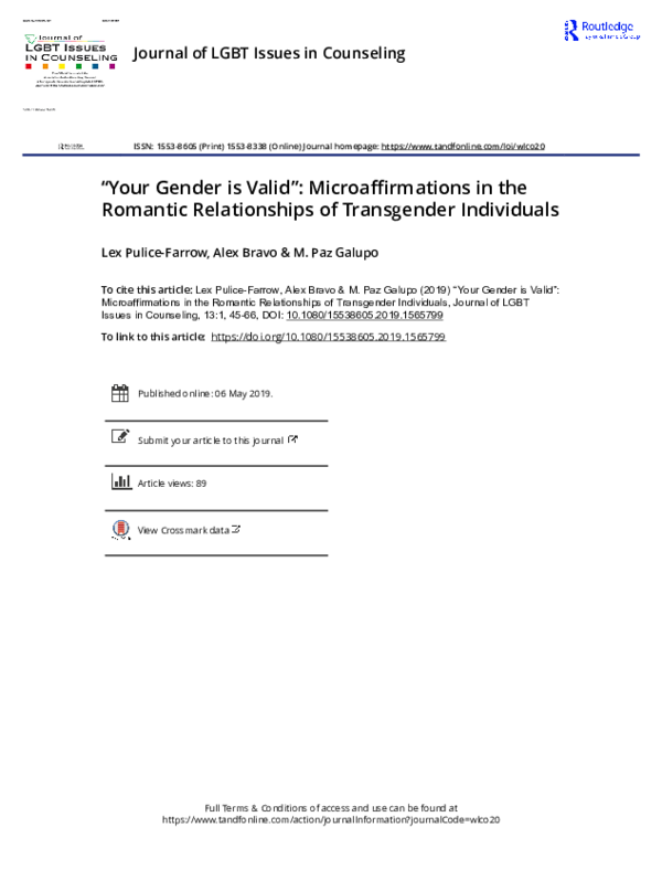 (PDF) “Your Gender is Valid”: Microaffirmations in the Romantic ...