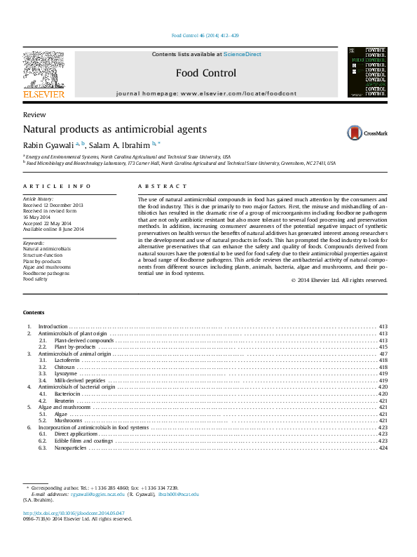 (PDF) Natural products as antimicrobial agents