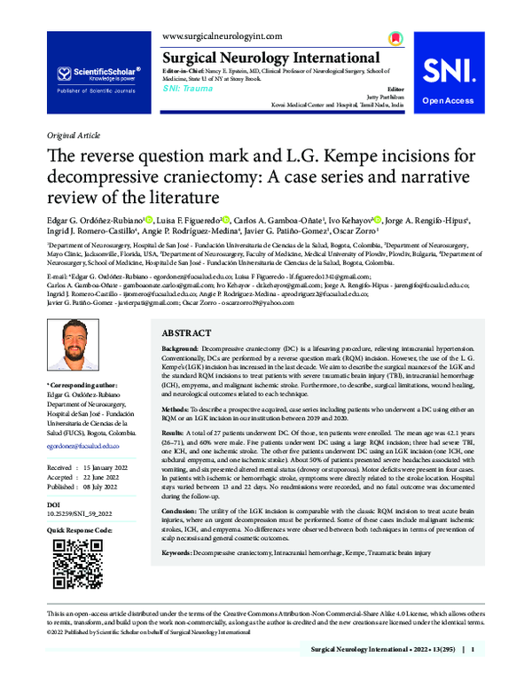 (PDF) The reverse question mark and L.G. Kempe incisions for ...