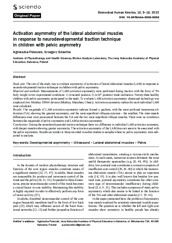 (PDF) Activation asymmetry of the lateral abdominal muscles in response ...