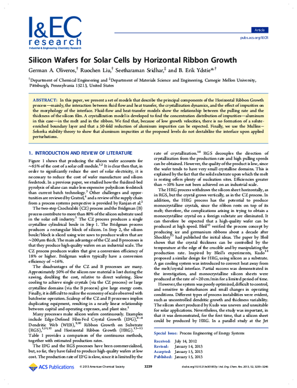 (PDF) Silicon Wafers for Solar Cells by Horizontal Ribbon Growth