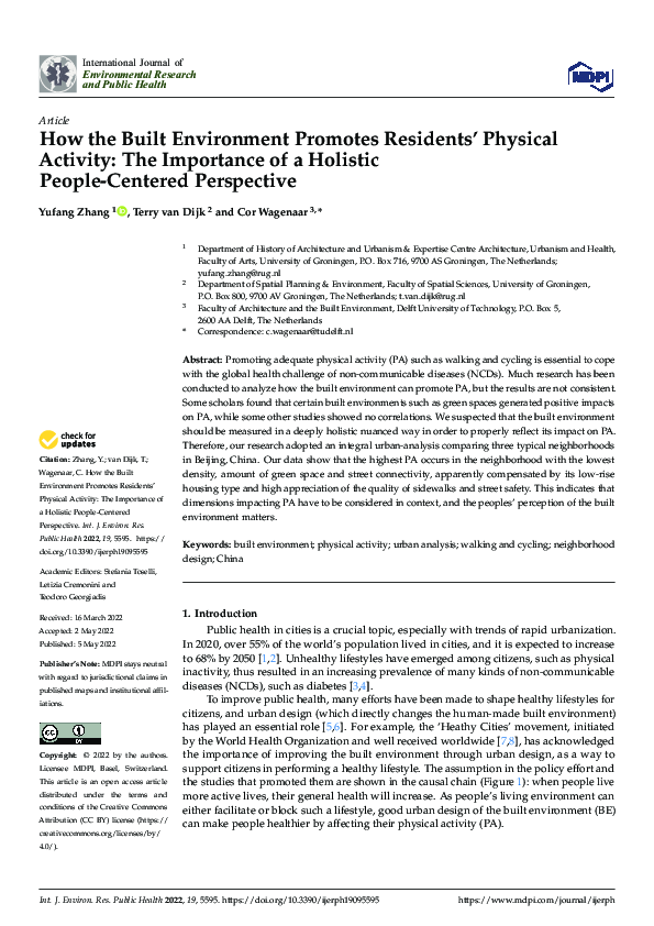 (PDF) How the Built Environment Promotes Residents’ Physical Activity ...