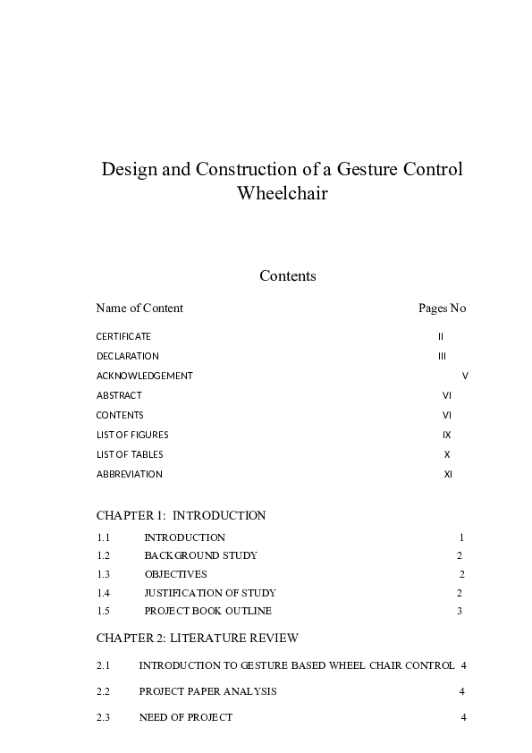 (DOC) Design and Construction of a Gesture Control Wheelchair