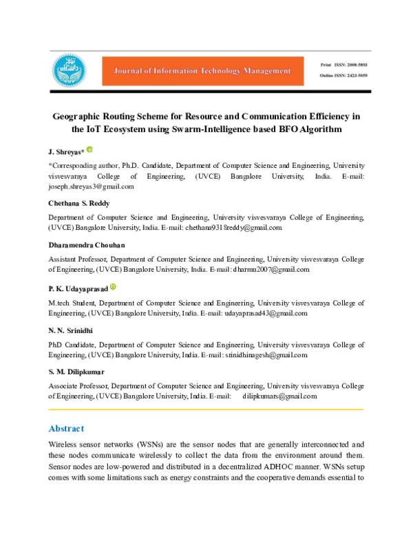 (PDF) Geographic Routing Scheme for Resource and Communication Efficiency in the IoT Ecosystem ...