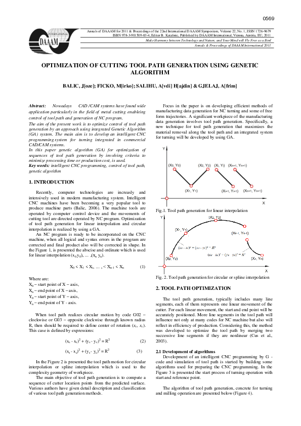 (PDF) Optimization of Cutting Tool Path Generation Using Genetic Algorithm