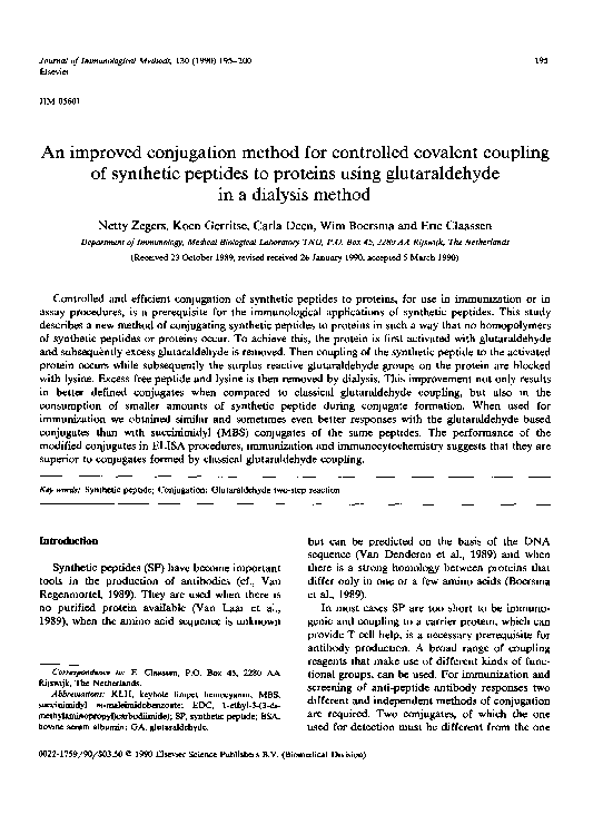 (PDF) An improved conjugation method for controlled covalent coupling ...