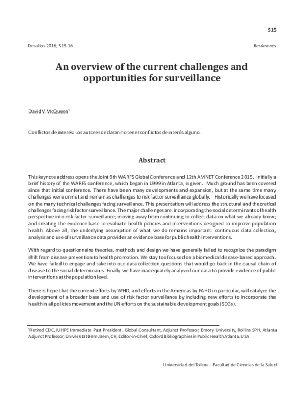 Pdf An Overview Of The Current Challenges And Opportunities For