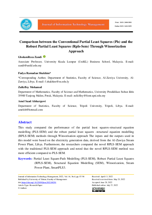 (PDF) Comparison between the Conventional Partial Least Squares (Pls ...