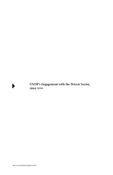 (PDF) UNDP's Engagement with the Private Sector, 1994-2011