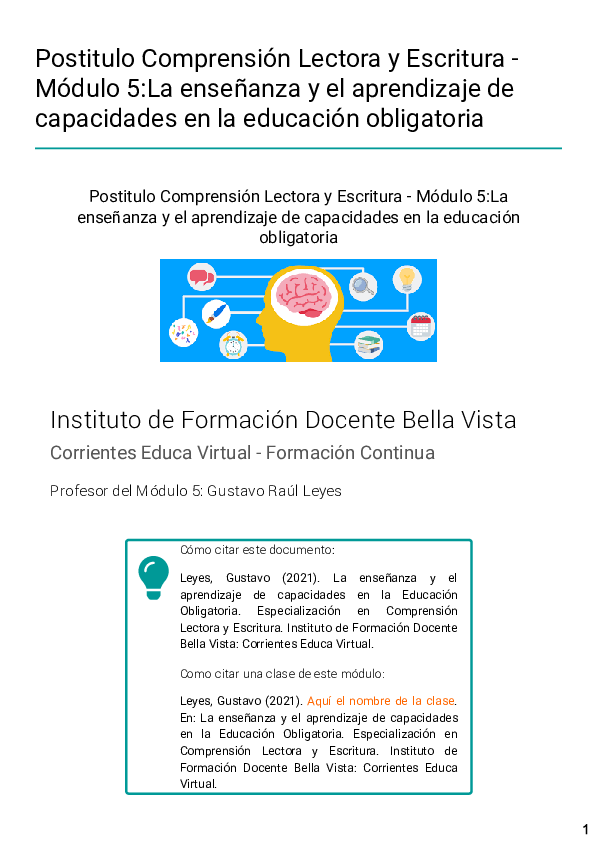 (PDF) Enseñanza y aprendizaje de capacidades en la educación obligatoria