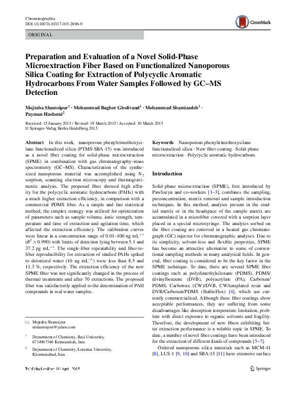 (PDF) Preparation and evaluation of a novel solid-phase microextraction fiber based on poly(3,4 ...