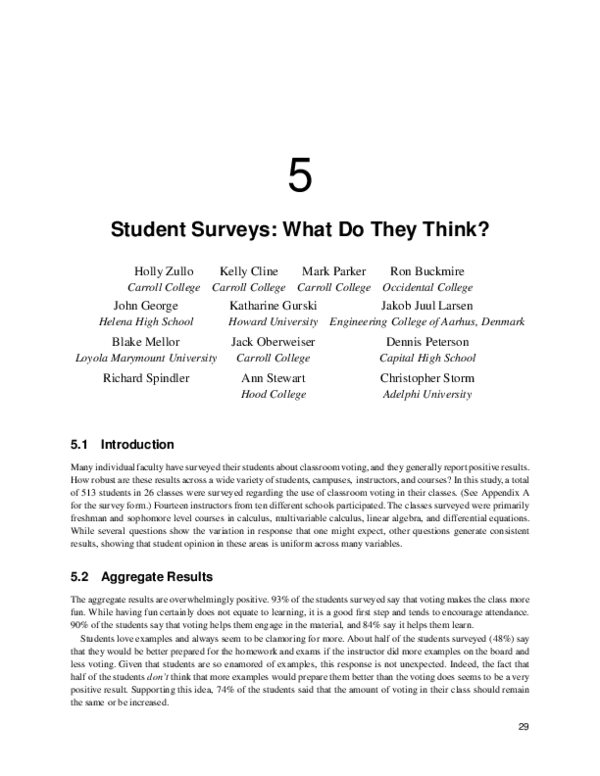 (PDF) Student Surveys: What Do They Think? | Kelly Cline - Academia.edu