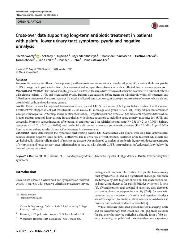 Cross-over data supporting long-term antibiotic treatment in patients ...