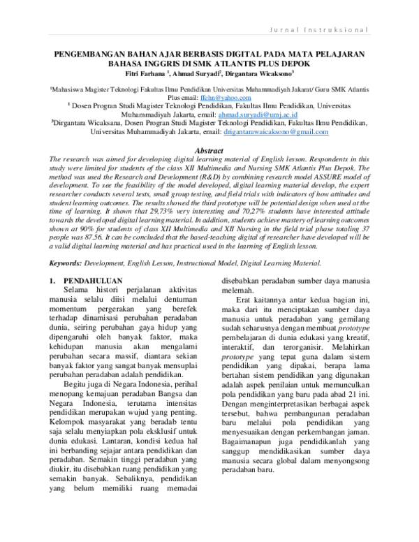 (PDF) Pengembangan Bahan Ajar Berbasis Digital Pada Mata Pelajaran Bahasa Inggris DI SMK ...