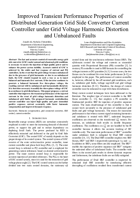 (PDF) Improved transient performance properties of distributed generation grid side converter ...