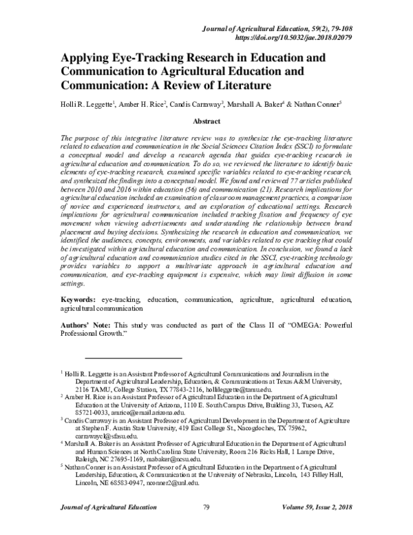(PDF) Applying Eye-Tracking Research in Education and Communication to ...
