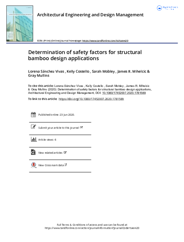 (PDF) Determination of safety factors for structural bamboo design ...