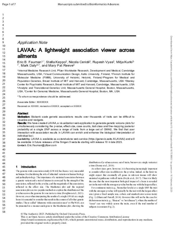 (PDF) LAVAA: A lightweight association viewer across ailments