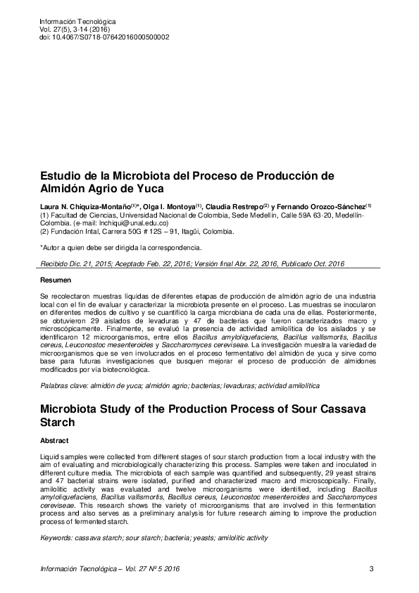 (PDF) Estudio de la Microbiota del Proceso de Producción de Almidón ...