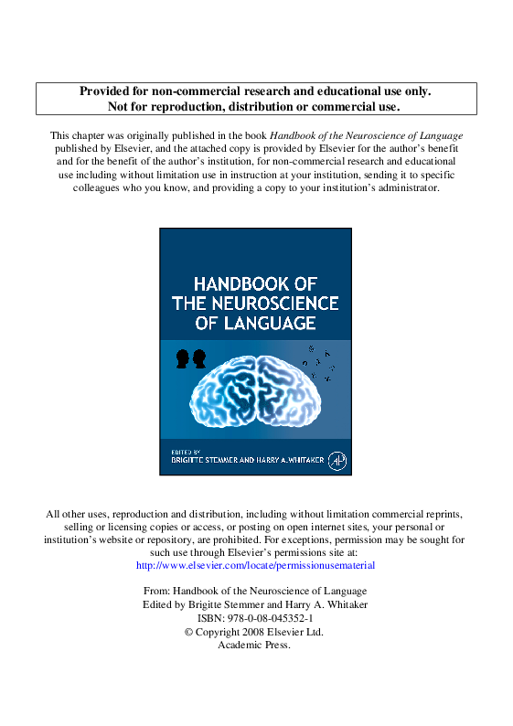 Pdf The Neural Bases Of Text And Discourse Processing