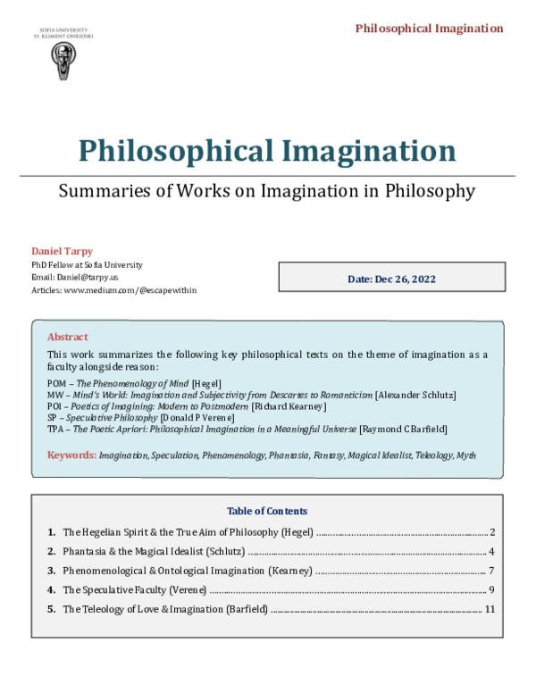 (PDF) Philosophical Imagination