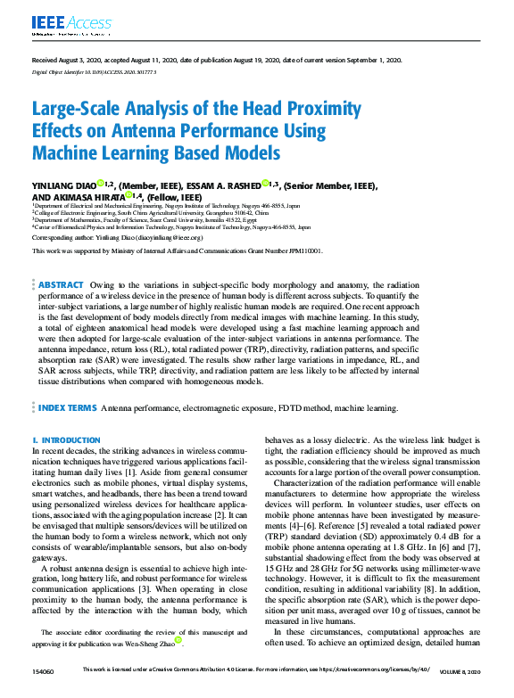 (PDF) Large-Scale Analysis of the Head Proximity Effects on Antenna Performance Using Machine ...