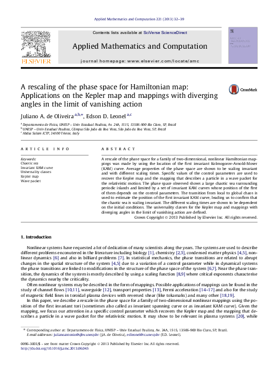 (PDF) A rescaling of the phase space for Hamiltonian map: Applications ...