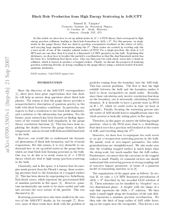 (PDF) High energy graviton scattering in AdS/CFT