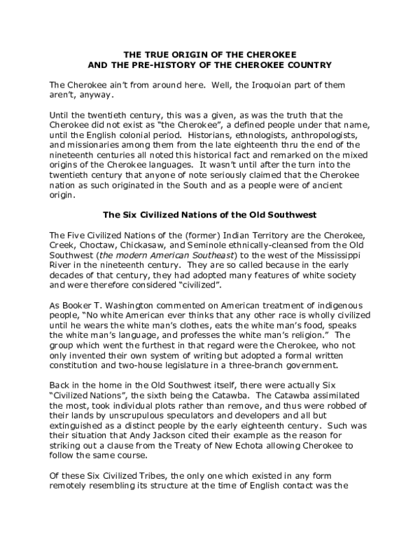 (PDF) The true origin of the Cherokee and prehistory of the Cherokee ...