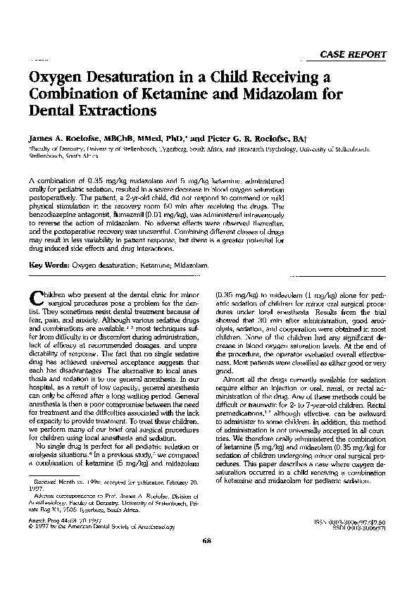 (PDF) Oxygen desaturation in a child receiving a combination of ...
