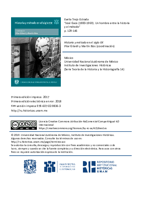 (PDF) José Gaos (1900-1969): un hombre entre la historia y el método