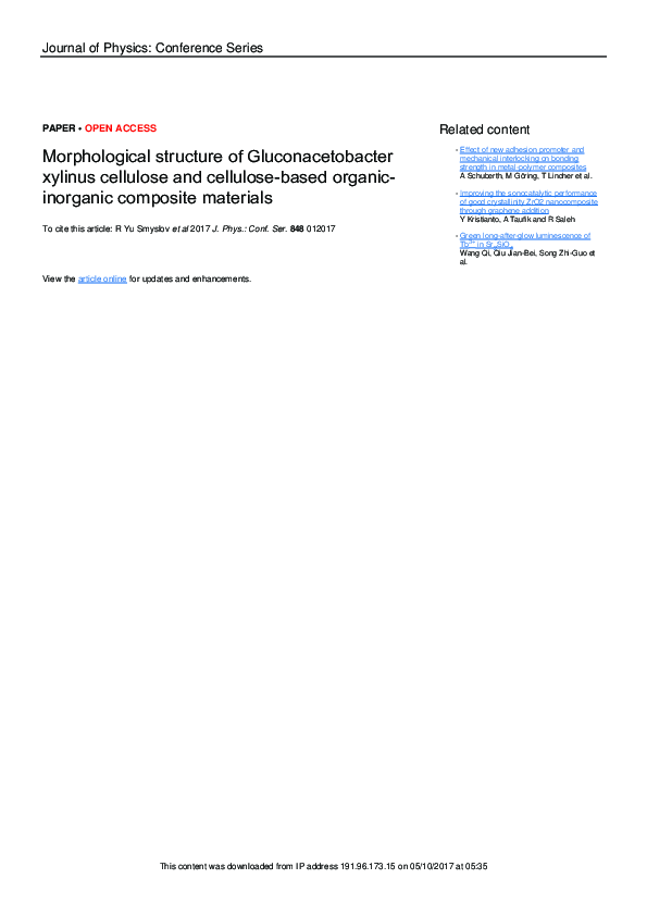 (PDF) Morphological structure of Gluconacetobacter xylinus cellulose ...