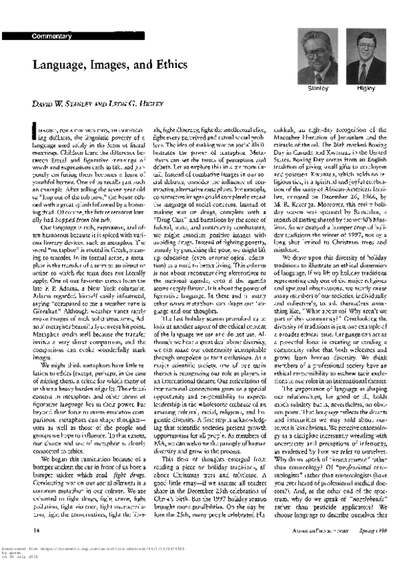 (PDF) Language, Images, and Ethics | Leon Higley - Academia.edu