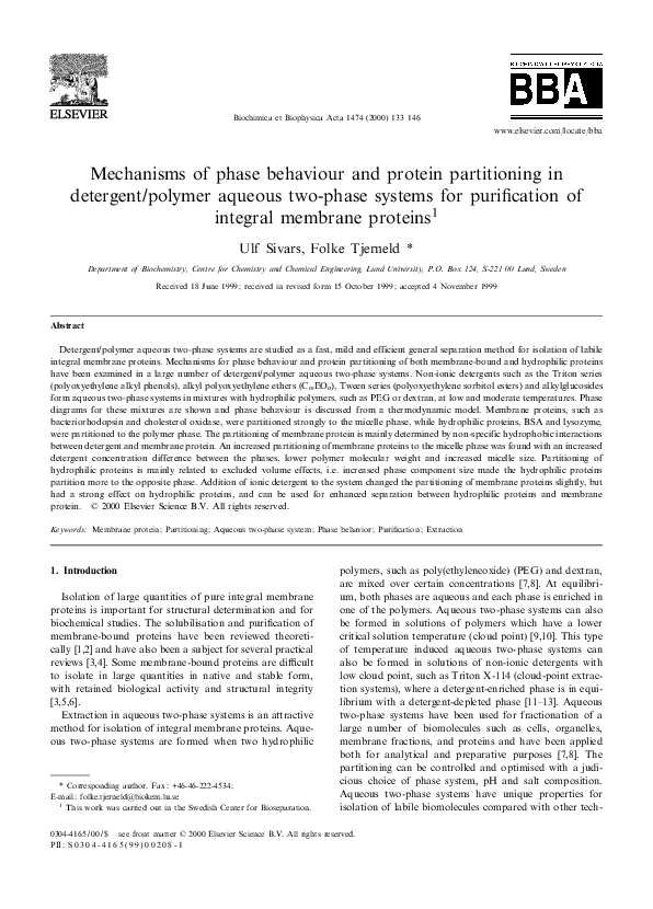 (PDF) Mechanisms of phase behaviour and protein partitioning in ...