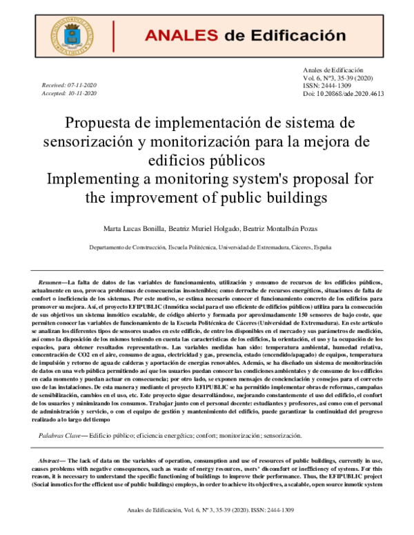 (PDF) Propuesta de implementación de sistema de sensorización y monitorización para la mejora de ...