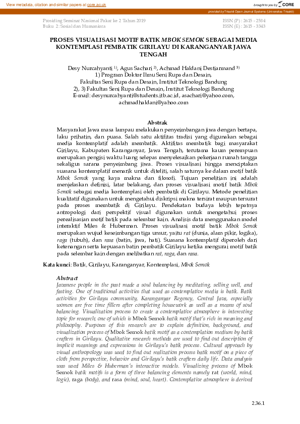 (PDF) Proses Visualisasi Motif Batik Mbok Semok Sebagai Media ...