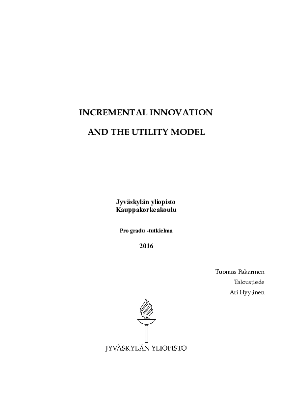 (PDF) Incremental innovation and the utility model | Tuomas Pakarinen ...