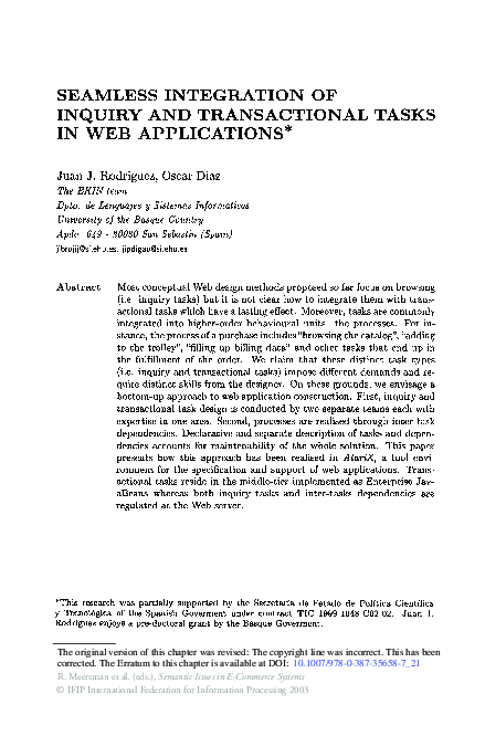 (PDF) Seamless Integration of Inquiry and Transactional Tasks in Web Applications
