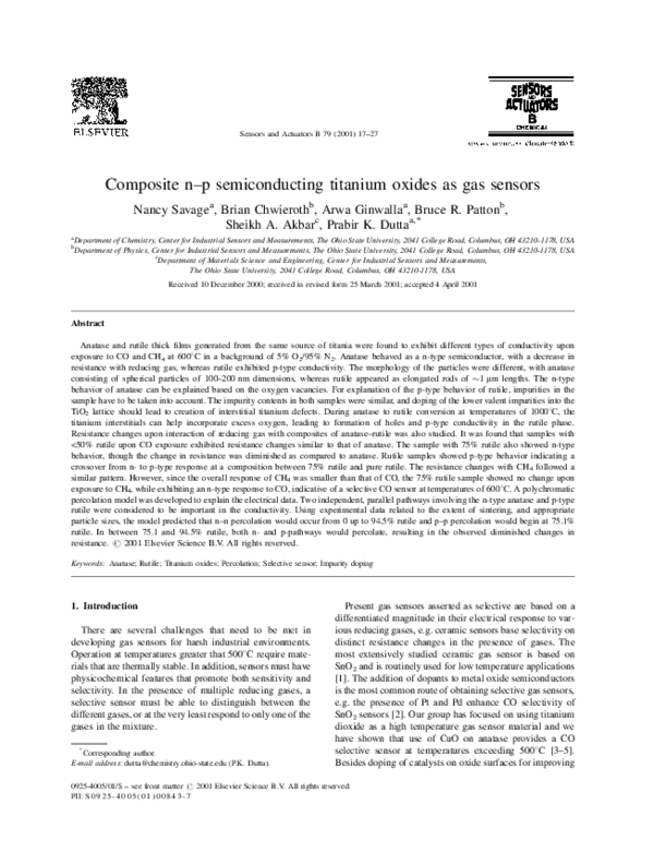 (PDF) Composite n–p semiconducting titanium oxides as gas sensors