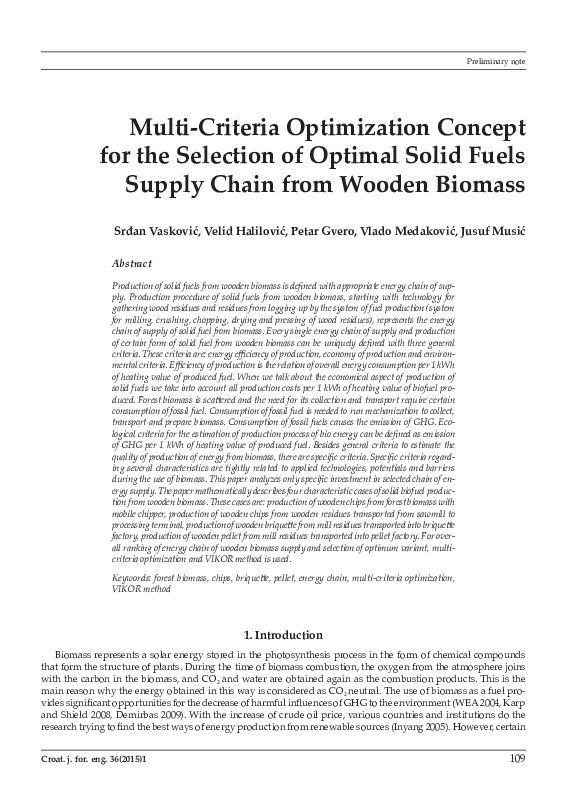 (PDF) Multi-Criteria Optimization Concept for the Selection of Optimal Solid Fuels Supply Chain ...