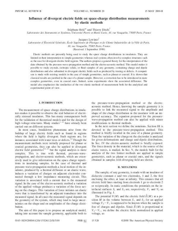 (PDF) Influence of divergent electric fields on space-charge distribution measurements by ...