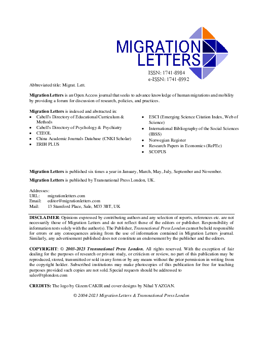 (PDF) Historical Migration Narratives in Turkey