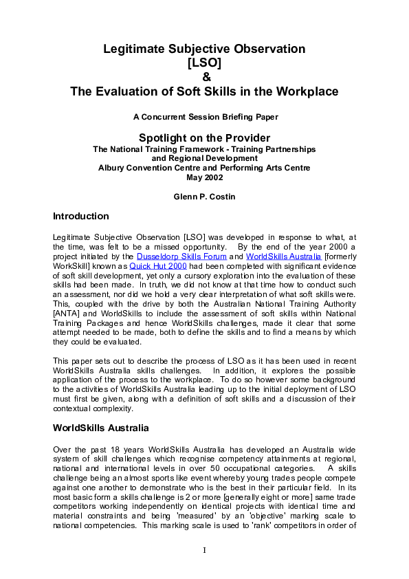 (DOC) Legitimate subjective observation [LSO] & the evaluation of soft ...