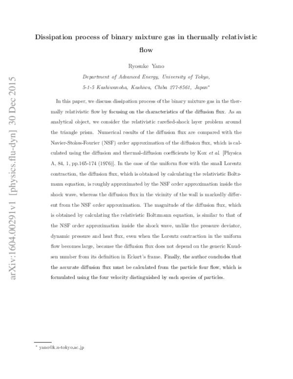 (PDF) Dissipation process of binary gas mixtures in thermally ...