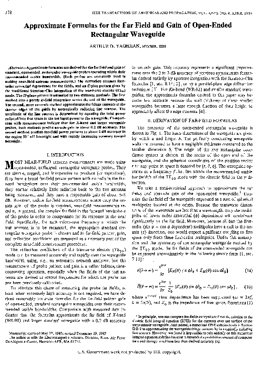(PDF) Approximate formulas for the far field and gain of open-ended rectangular waveguide