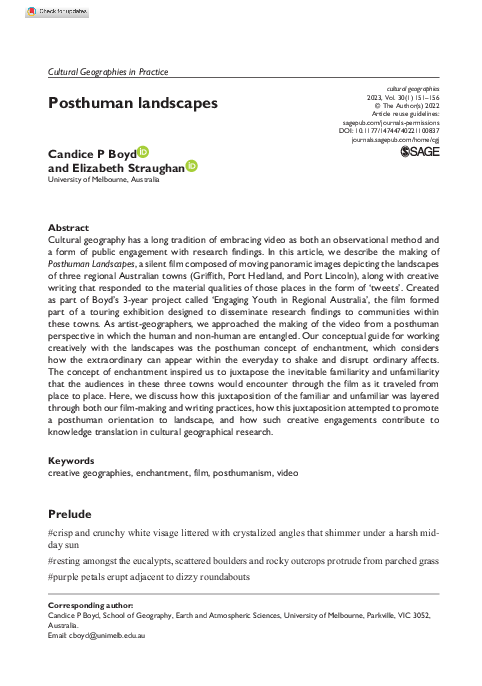 (PDF) Posthuman landscapes