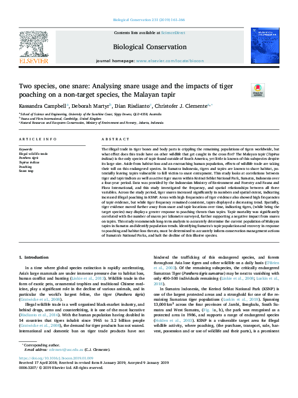 (PDF) Two species, one snare: Analysing snare usage and the impacts of ...