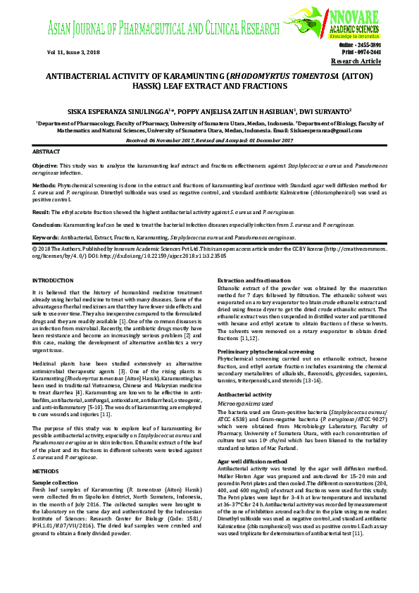 (PDF) Antibacterial Activity of Karamunting (Rhodomyrtus Tomentosa ...