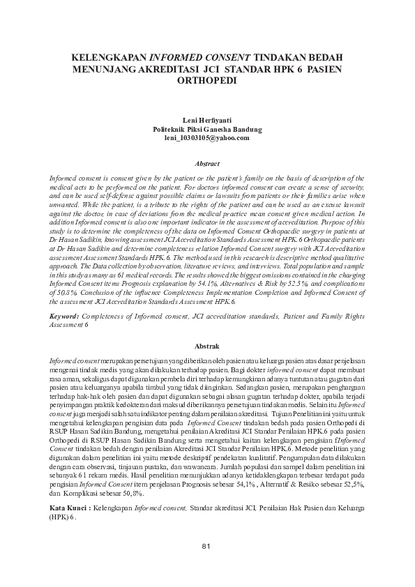 (PDF) Kelengkapan Informed Consent Tindakan Bedah Menunjang Akreditasi ...