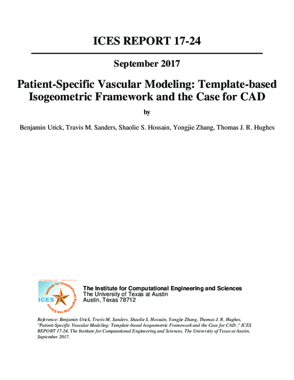 (PDF) Review of Patient-Specific Vascular Modeling: Template-Based Isogeometric Framework and ...